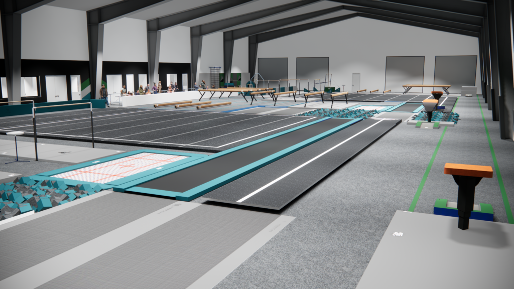Beautiful new Gymnastics Facility Design - 3D Fly Through - American ...